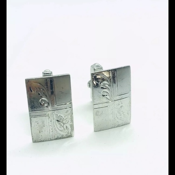 SWANK | Accessories | Vintage Sterling Silver Rectangular Shape Etched ...